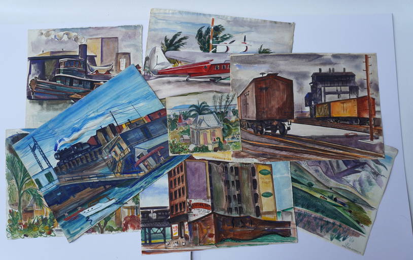 Walter Addison, New York, 1914 1982. Grouping Of 8 Water Colors ...