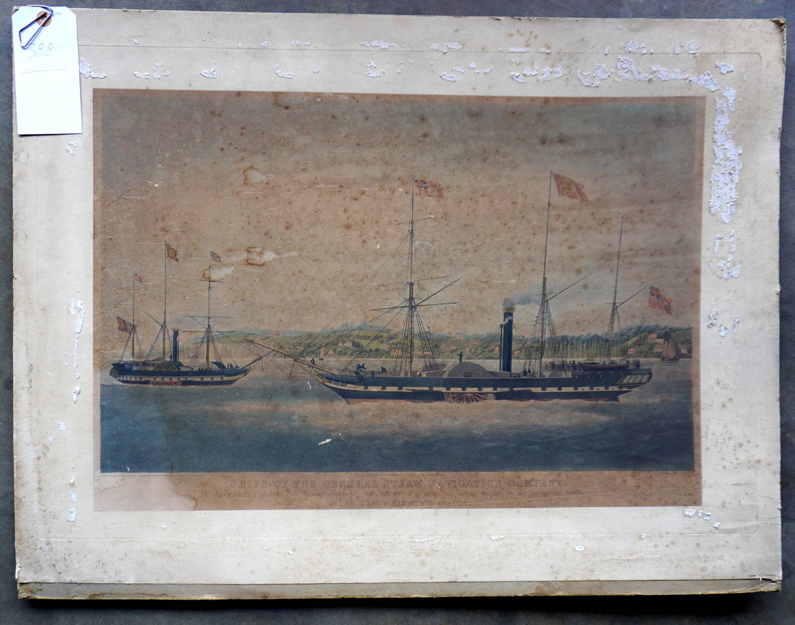 An Unframed Hand Colored Lithograph Marine Advertisement Titled "ships ...