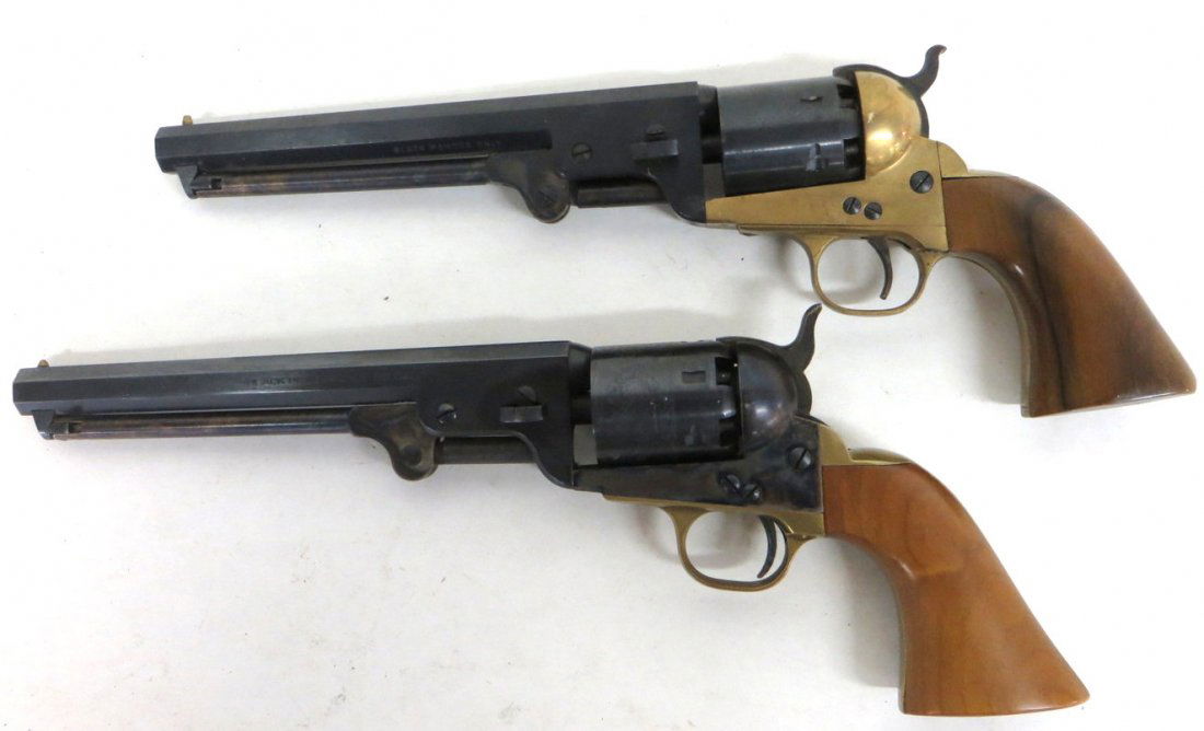 Two modern 36 cal. black powder pistols signed Made in