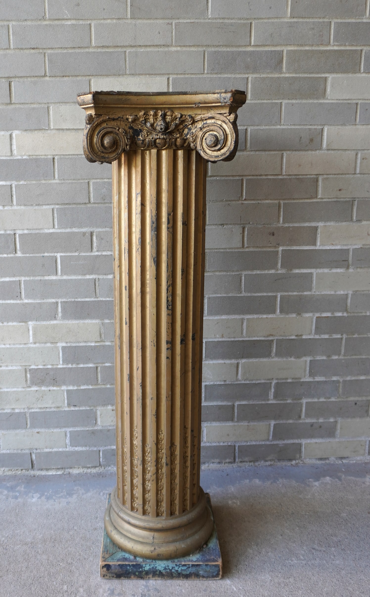 A Classical Carved Wooden Architectural Ionic Style Column With Fluted ...