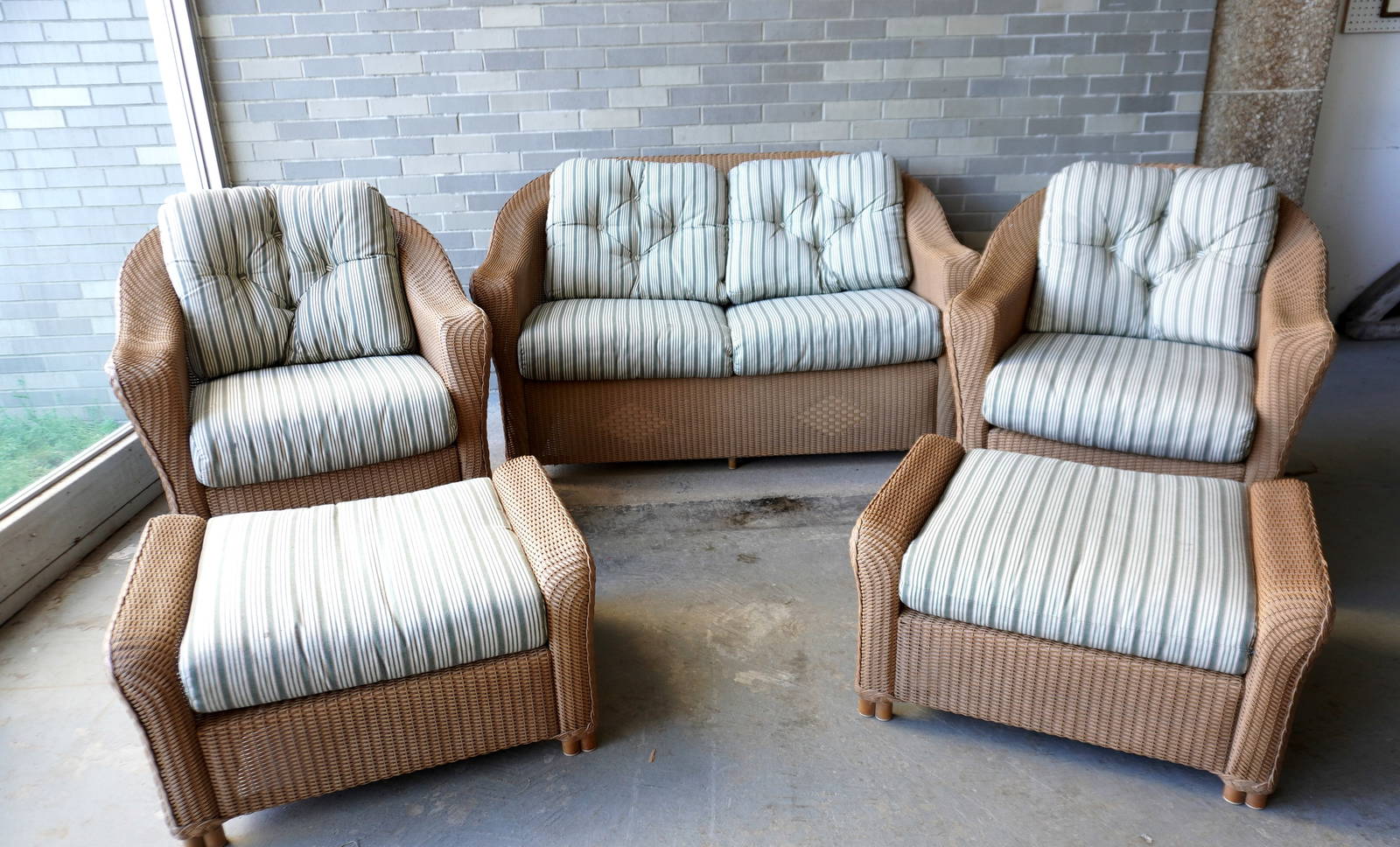 A Like New 5 Piece Wicker Porch Set With Original Manufacturers Tags Still Attached, Signed Xxxx ...