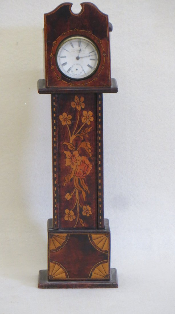 Miniature grandfather clock pocket watch holder