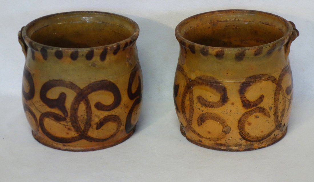 Matched pair of Manderville Pottery redware pots made