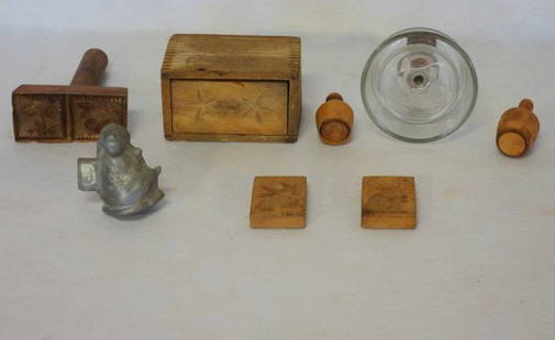 Glass Butter Mold With Cow Pattern