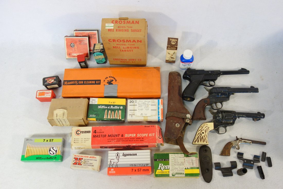 Grouping of firearm related items including ammo,