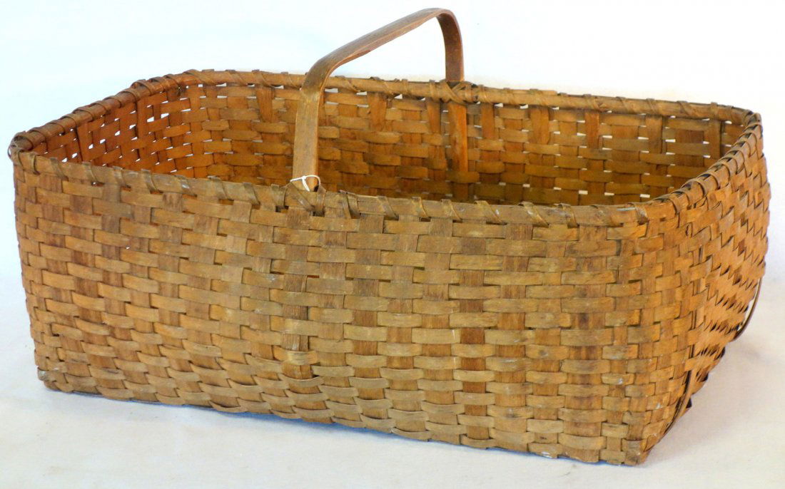 Large splint single handle herb or flower basket