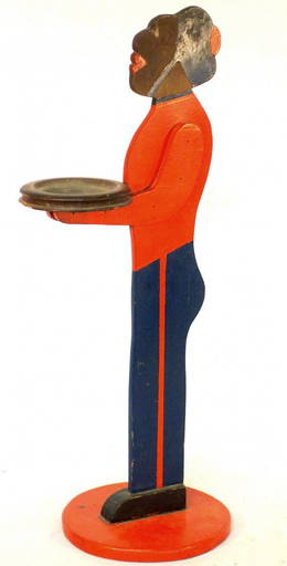 Bellhop Calling Card Stand In Original Red, Brown, And