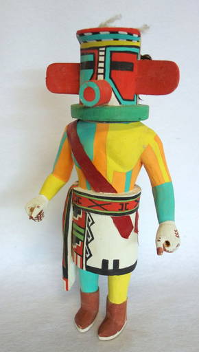 Hand Painted Katchina Doll, All Wood Construction.