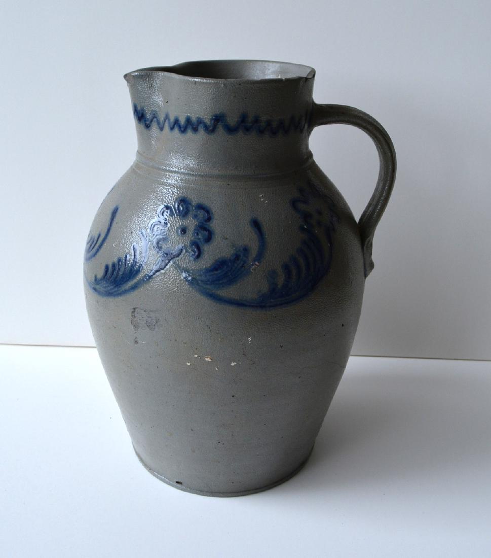 Very fine stoneware 3 gallon water pitcher decorated