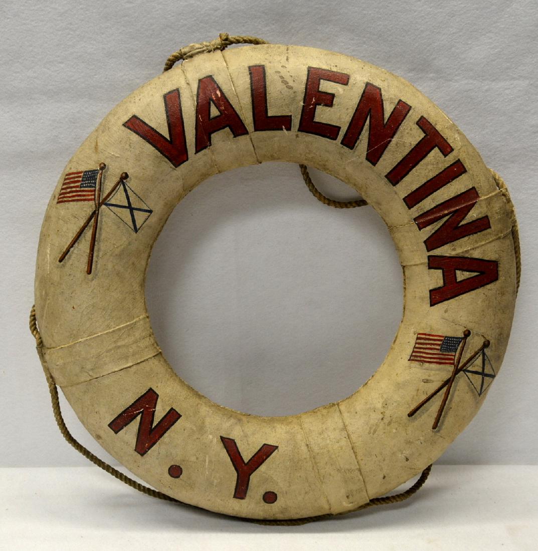 Old ship's lifesaver in original paint entitled