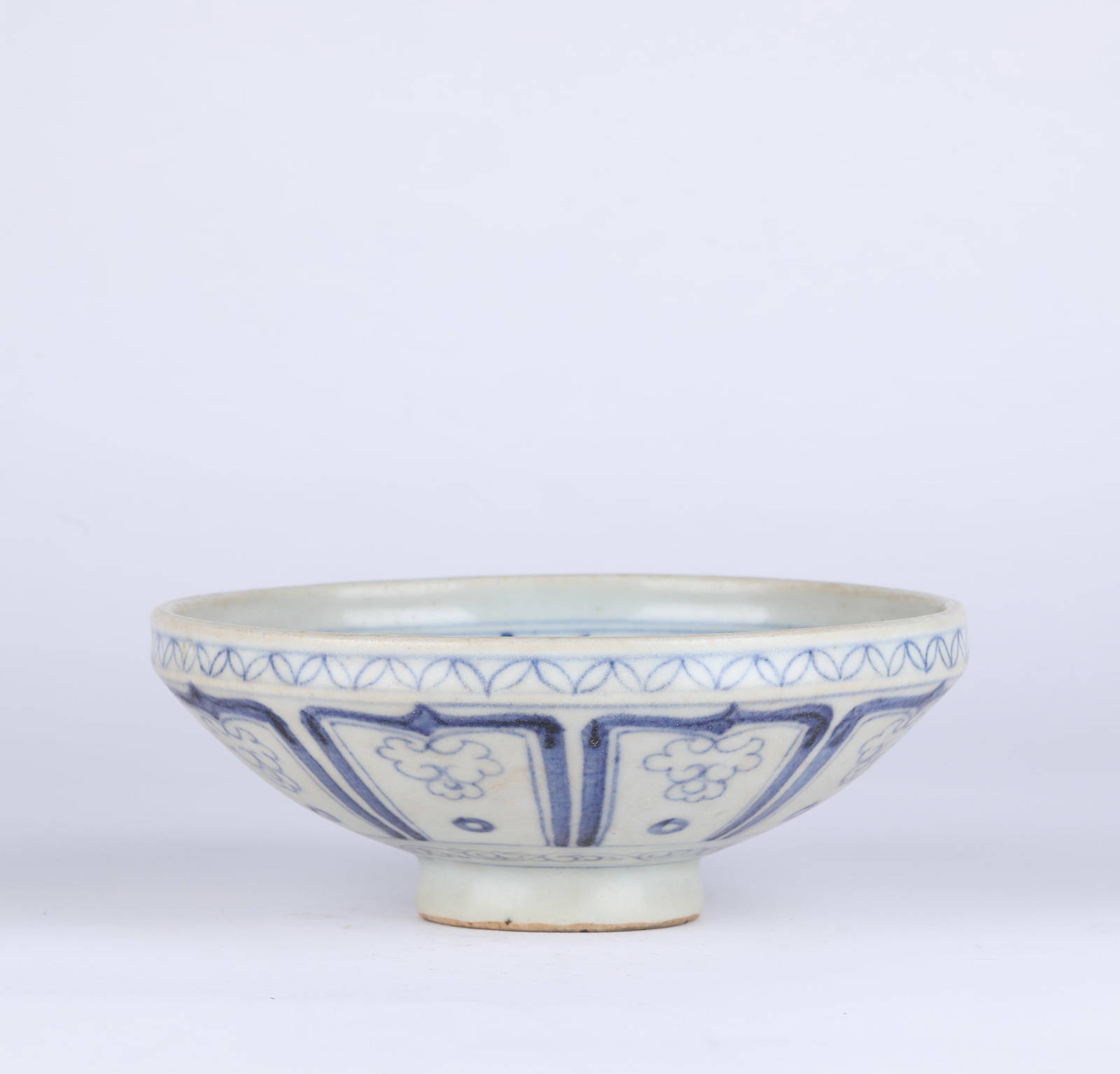 Ancient Chinese Blue And White Glazed Porcelain Bowl, Yuan Auction