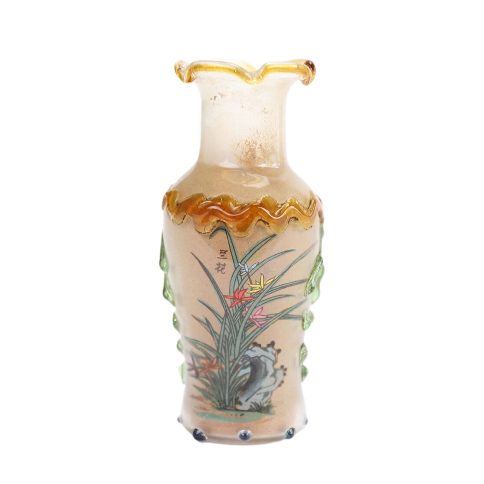 A Chinese Glassware Flowers Vase Auction