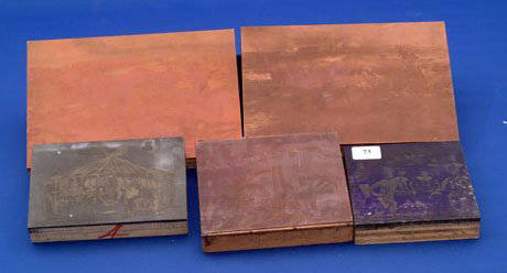 Two Copper Printing Plates With American Native Ind