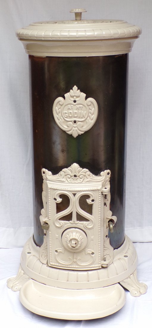 Reproduction Victorian Cast Iron & Steel Parlor Stove