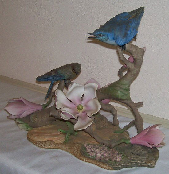 1: Boehm Porcelain - Pr/Mountain Bluebird w/Magnolias