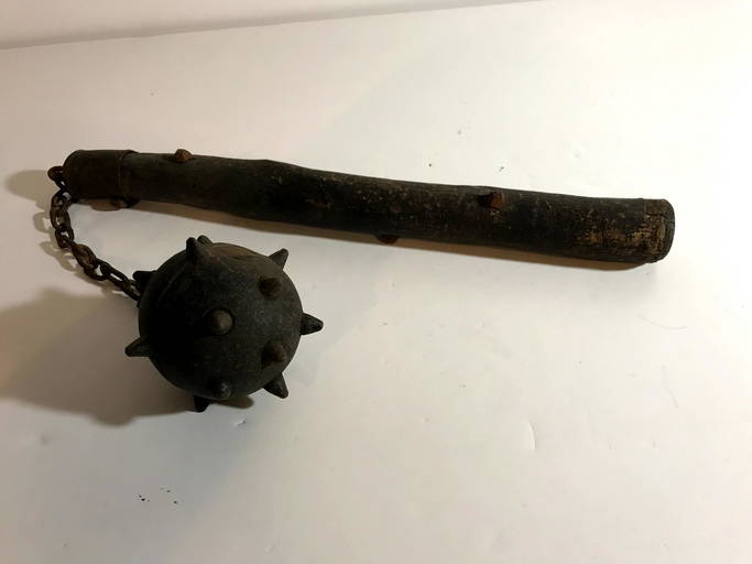 Rare Ball And Chain Flail Spiked Medieval Tool