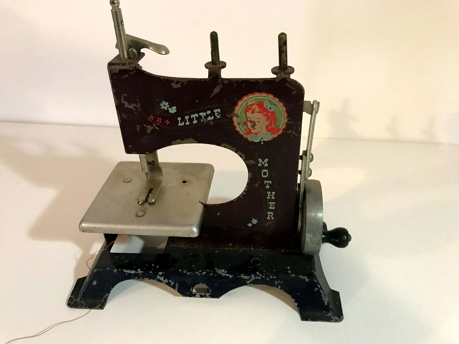 Vintage Little Mother Tin Toy Sewing Machine