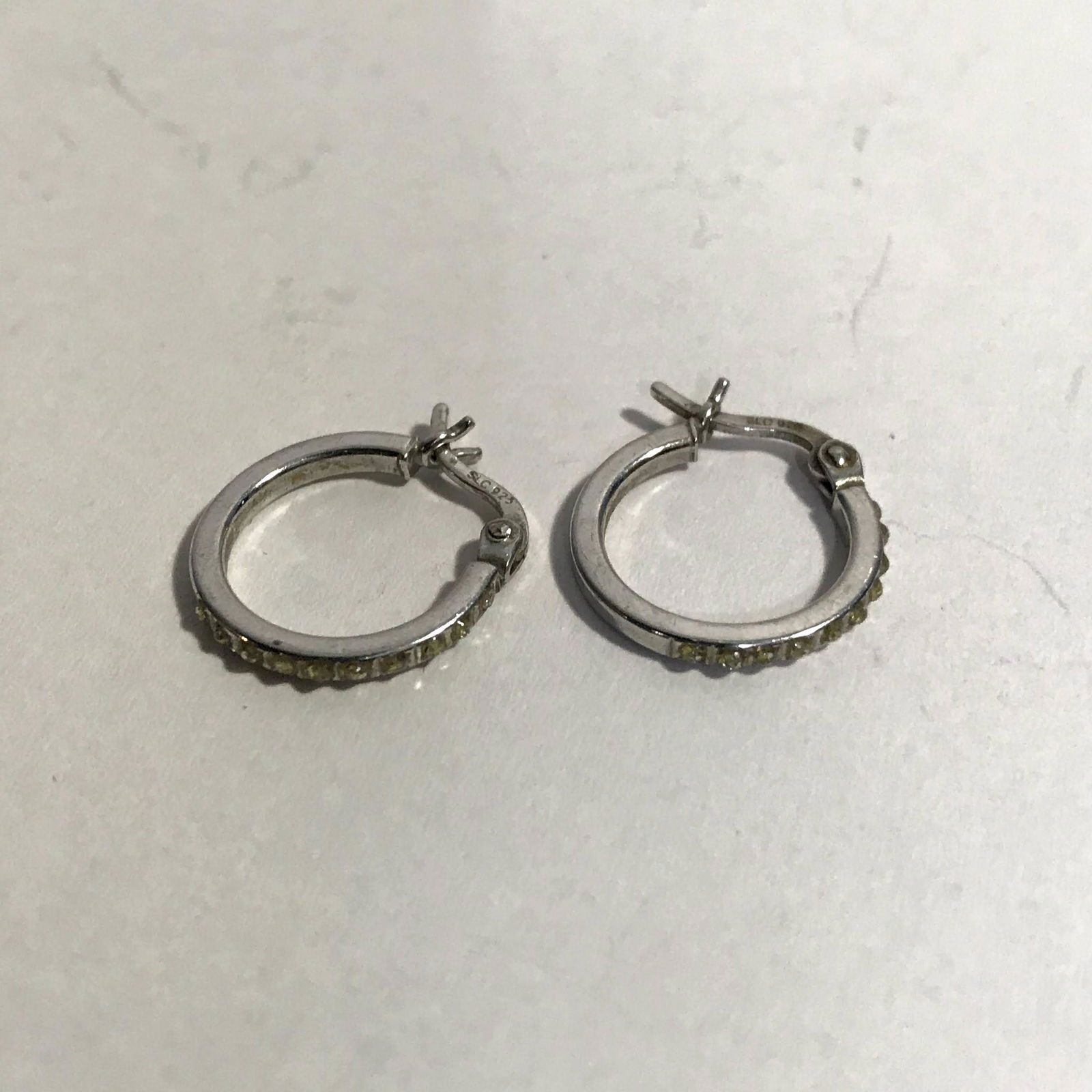 Vintage Sterling Silver Rhinestone Earrings