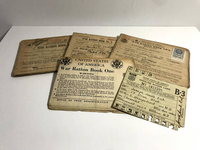 Wwii War Rations Books 1 2 3 4 + Gas Ration Card