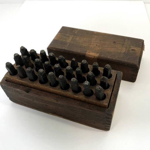 Vintage Metal / Steel Punch Stamp Letter Set In