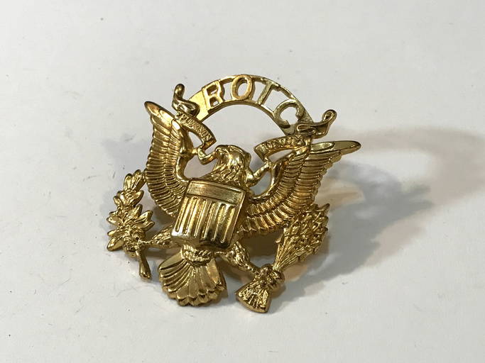 Vintage Us Army Eagle Crest Rotc Hat Badge Pin