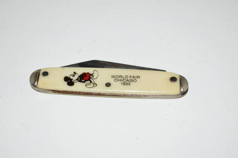 Usa Chicago Worlds Fair 1933 Mickey Mouse Knife