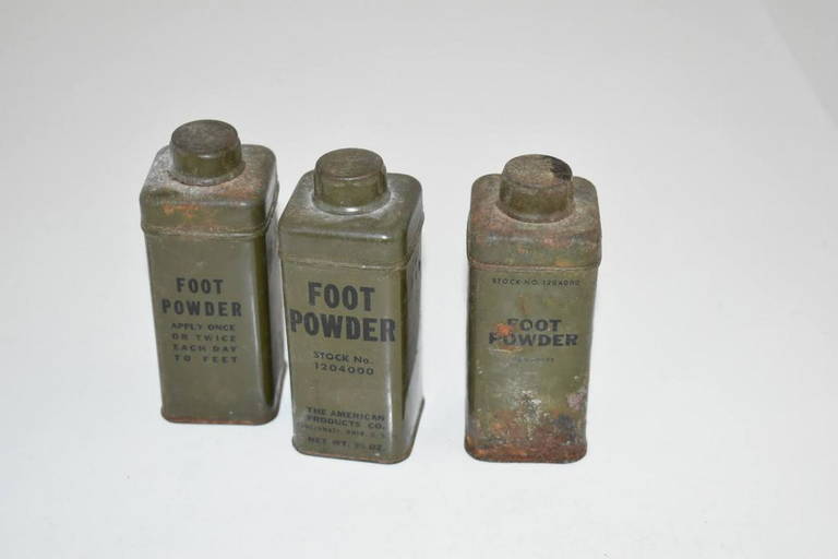 3 Original WW2 army foot powder tin with cap US army (#0416I) on Mar 06 ...