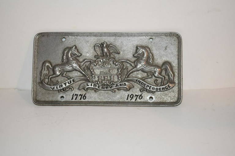 Bicentennial Pewter Booster License Plate Vintage 1776 1976 ...
