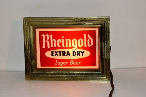Neon Sign: Rheingold Extra Dry, Vintage Beer Sign,
