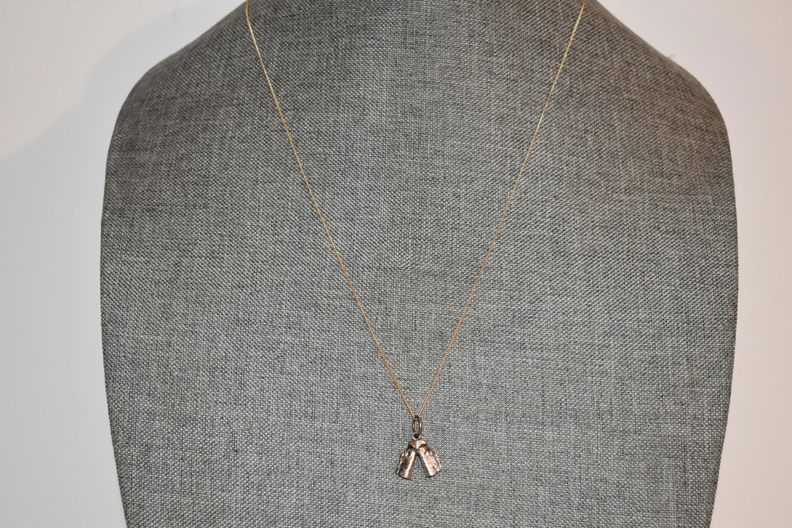 Vintage Sterling Silver Cowboy Chaps Necklace Pendant 24"