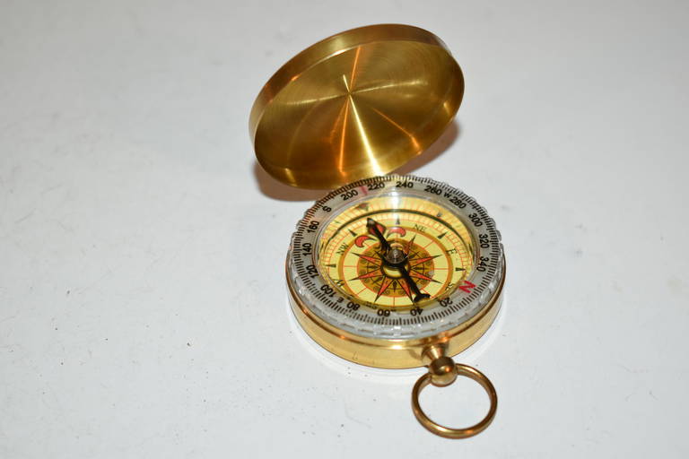 Vintage Hand Held Brass Compass