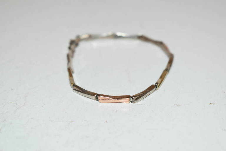 Vintage Sterling Silver Turkey Bracelet 7"