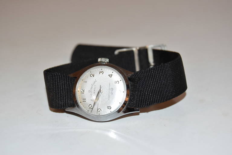 Vintage Mens Watch Andre Bouchard 17 Jewels Shock Resistant Works Great!!!