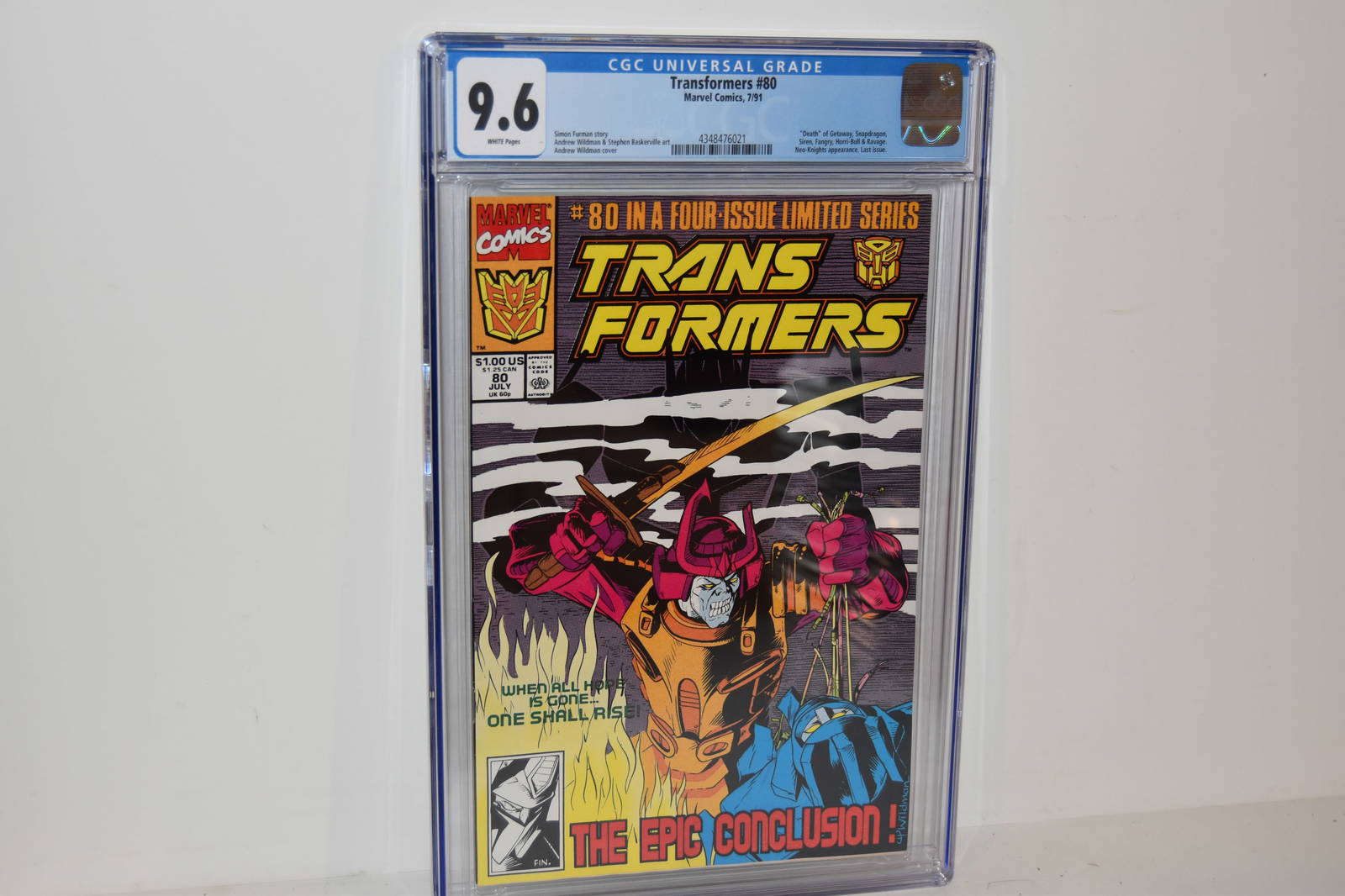 Transformers #80 (1991) Cgc 9.6 Neo-knights Appearance Simon Furman ...