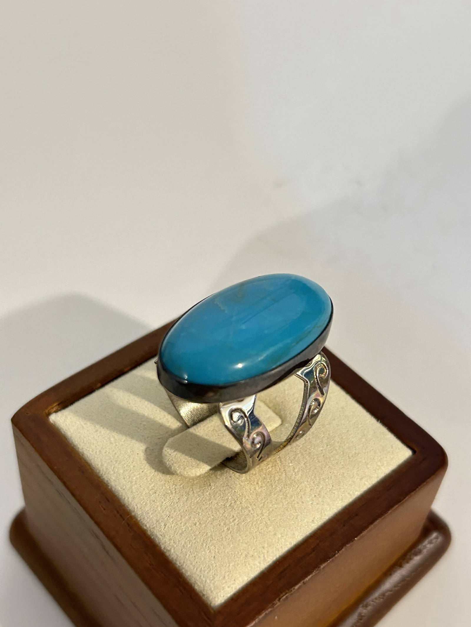 Vtg Jay King Dtr 925 Large Oval Turquoise Sterling Silver Ring Sz 9 Auction
