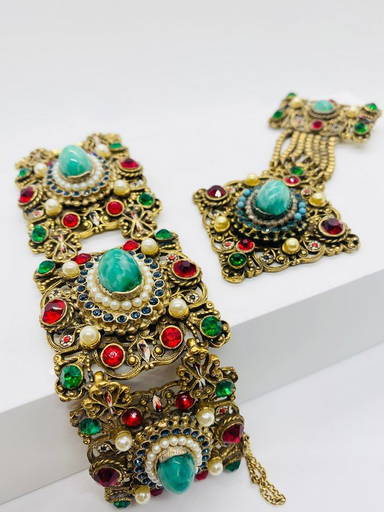 An Important Vintage Neiger Brothers Mogul Jeweled Bracelet & Brooch