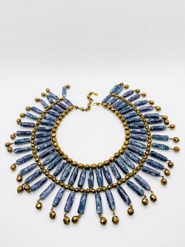 Designer Signed Haute Couture Signed Lester Joy Glass & Crystal Festoon ...