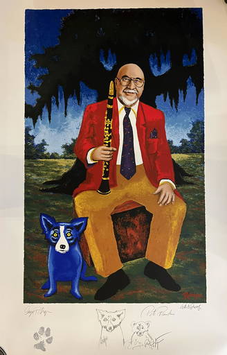 George Rodrigue Remarque 1996 Artist Print Signed, Measures: 26x42