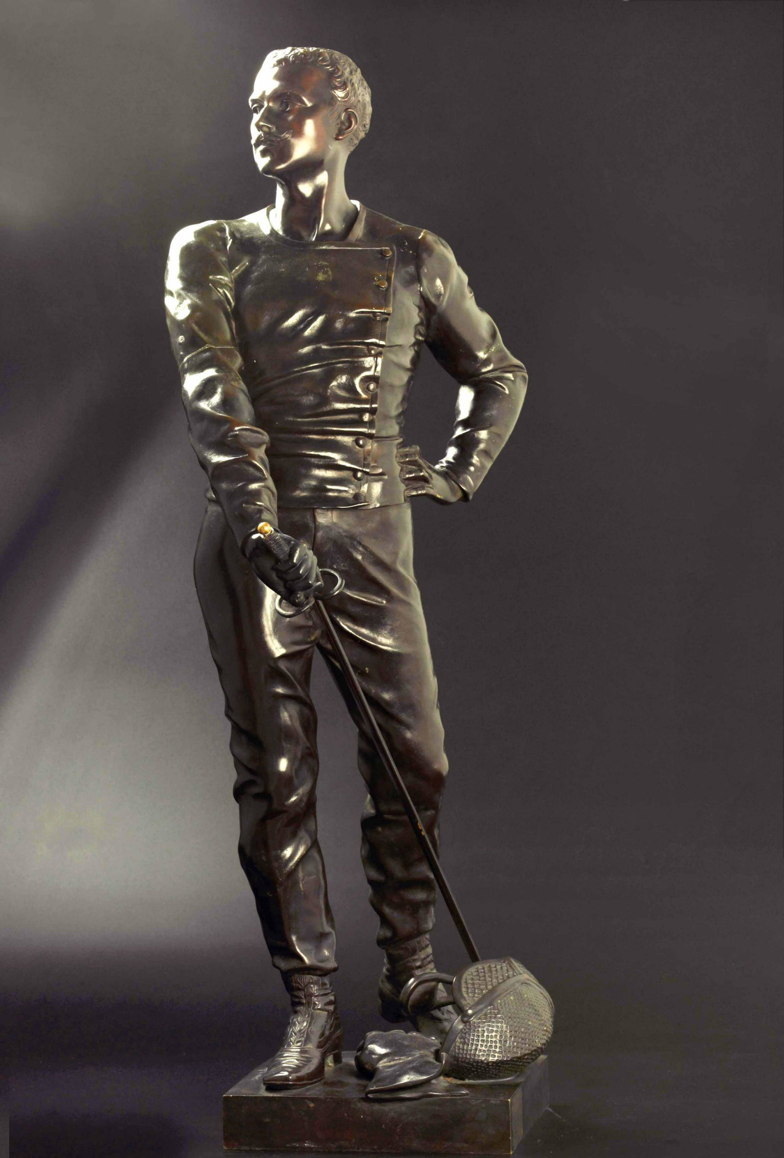 Bronze Fencer Sculpture By Luca Madrassi (1848 1919)