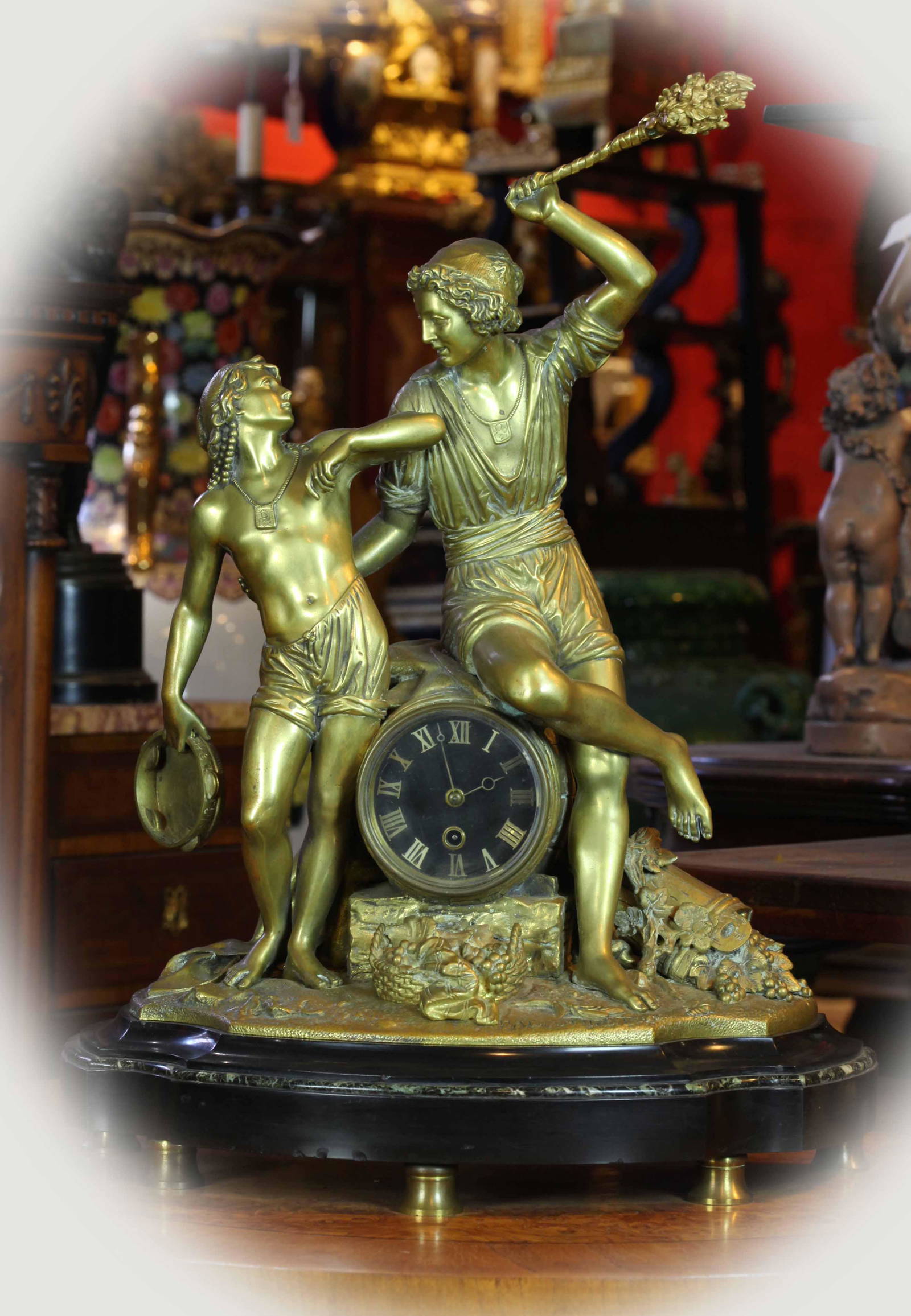 19th Century High Quality Bronze Clock, Singed Falconnet Auction