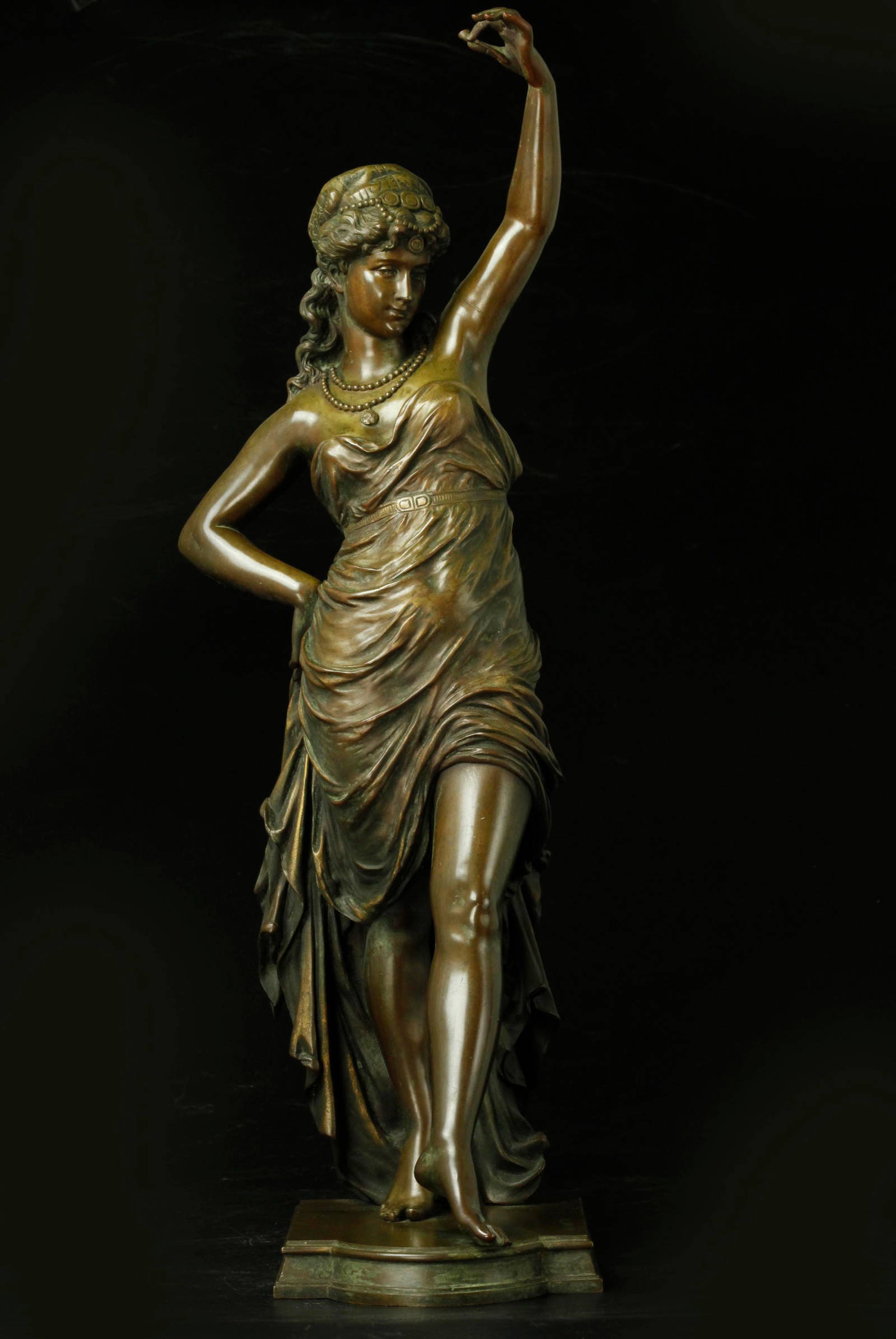 19th Century Patinated Bronze Sculpture Of A Dancing Female Figure ...