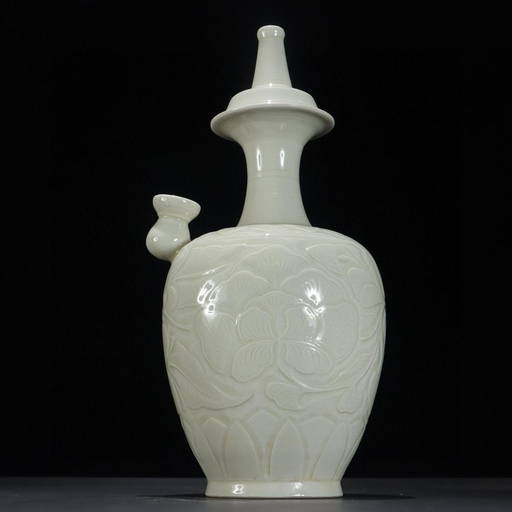 Ding Kiln Porcelain Bottle With Pattern Of Flower