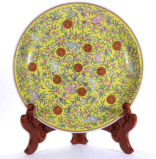 Famous Pastels With Blessings And Longevity Patterns On Yellow Background