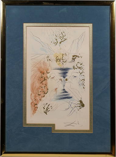 Salvador Dali Adam And Eve Surreal Signed Etching