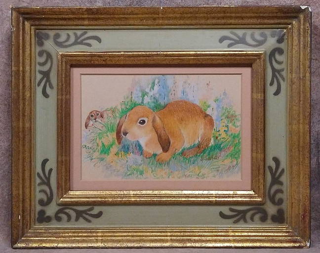 Jean Safar Delaware/pennsylvania Artist 2 Rabits Pastel