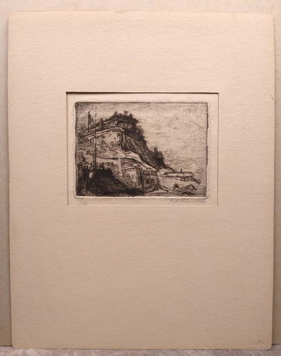 Antique Vintage American Artist Etching George Alexander Picken