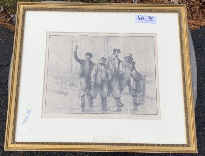 American Massachsetts Artist Gordon Grant Lithograph Pencil Signed #1