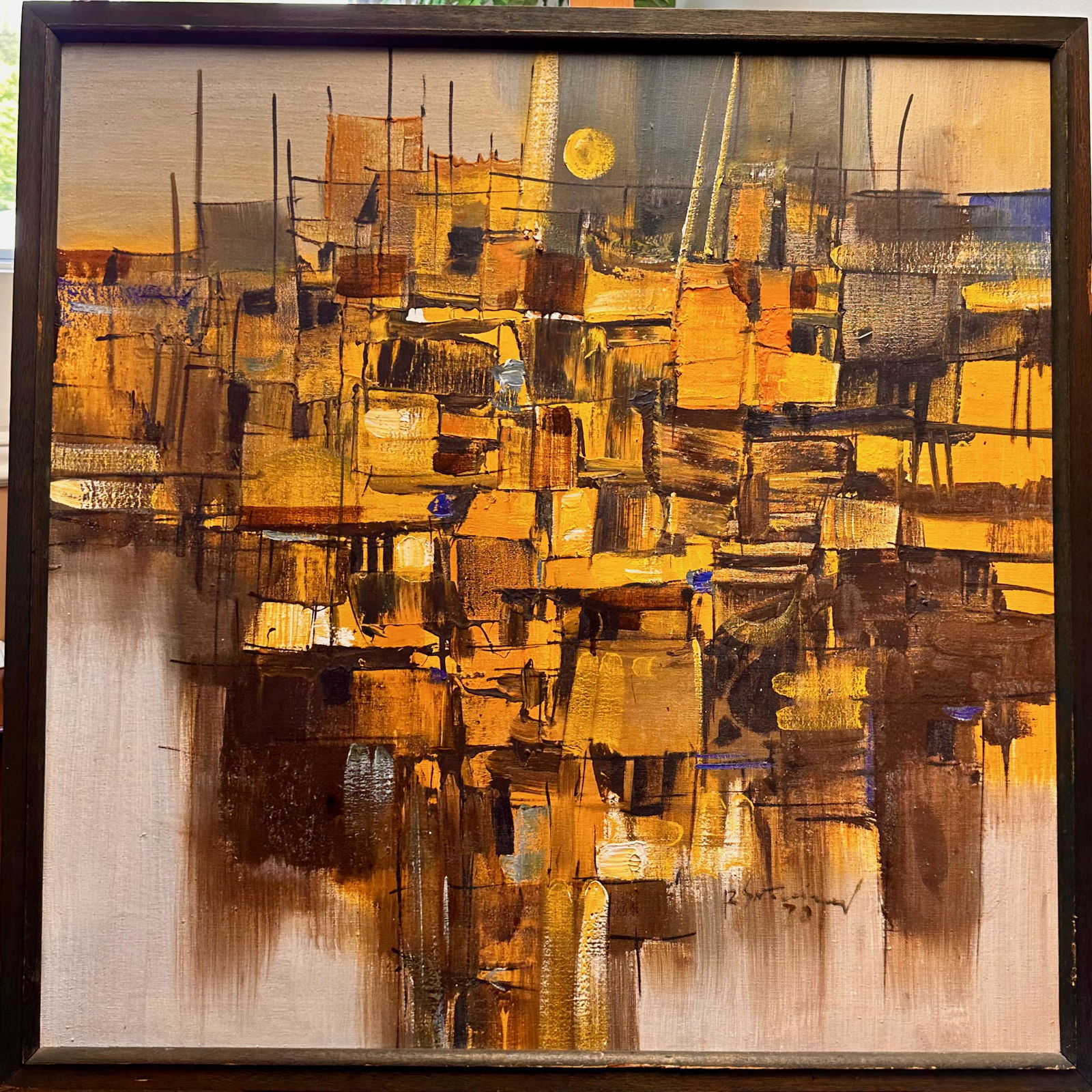 Mid Century Modern Filipino Artist Oil Painting Roger San Miguel ...