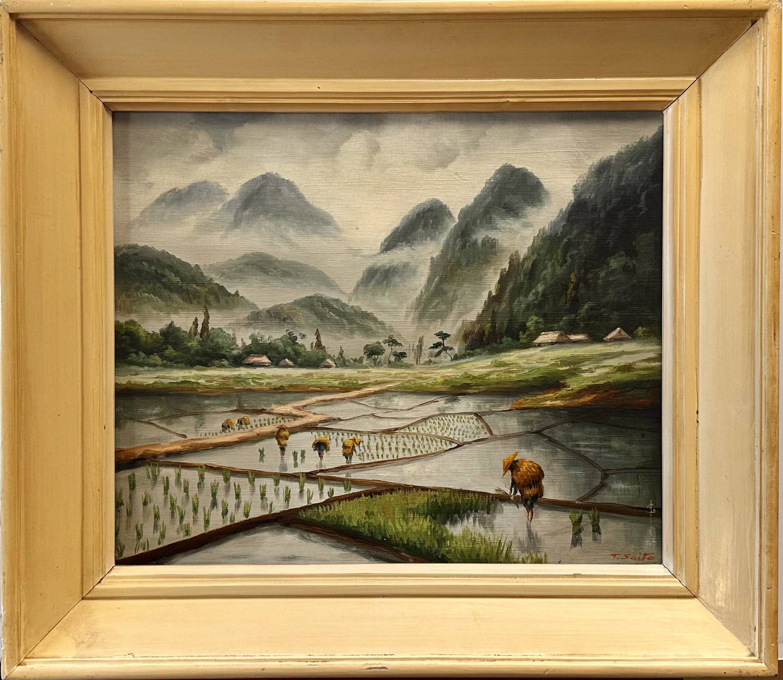 Toyosaku Toyo Saito Japanese Atist Oil Painting Signed Auction