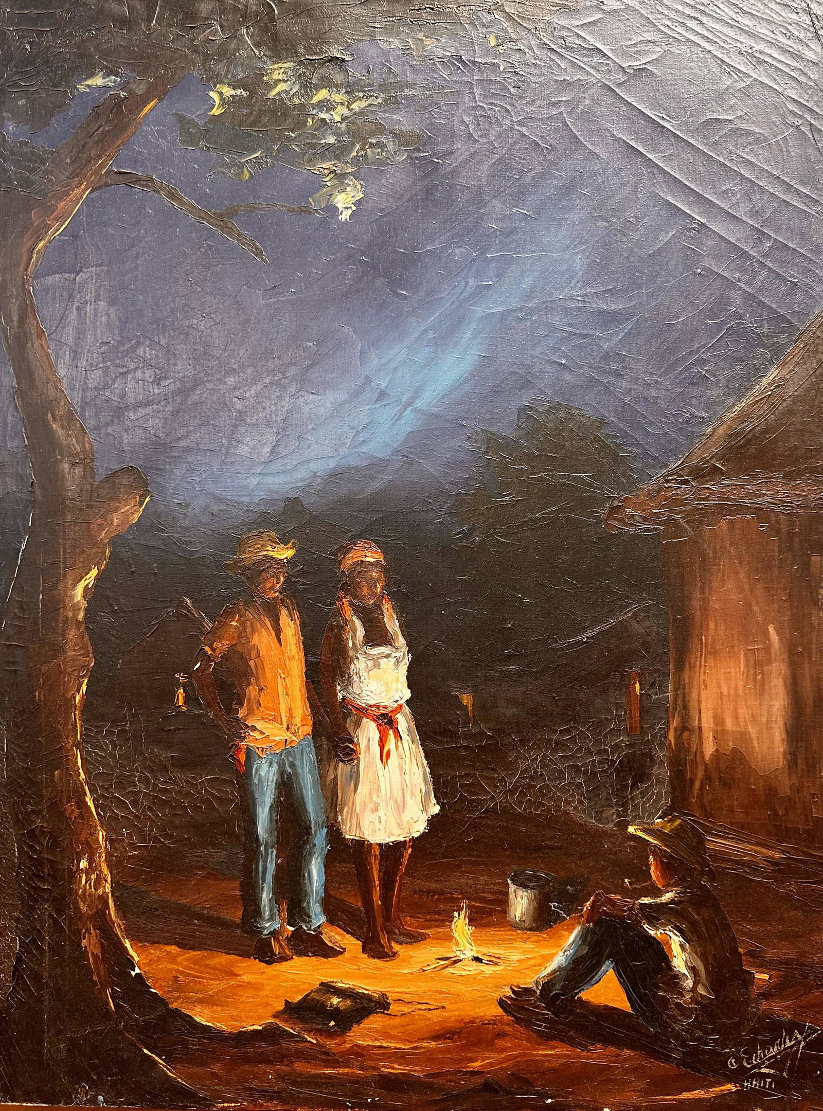 Etzer Charles Haiti Oil Painting Signed Auction